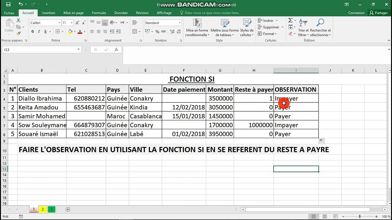 Excel les fonctions si ,nbval et NB.si. - YouTube