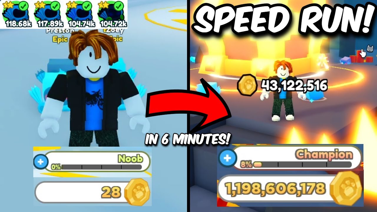 Noob with 4 Rainbow Dominus SPEEDRUN Pet Simulator X in 6 MINUTES ...