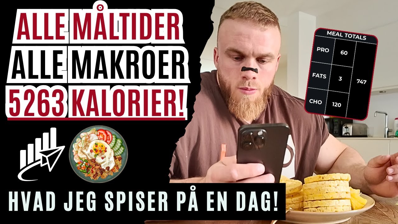 Hvad jeg spiser på en dag - Alle måltider. Alle makroer. 5263 kcal ...