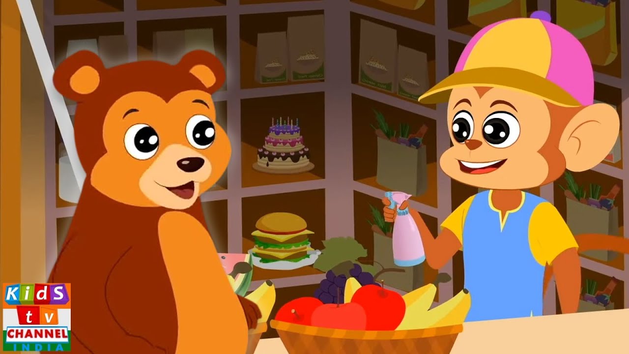 Ek Bandar Ne Kholi Dukan, एक बंदर ने खोली दुकान, Hindi Nursery Rhyme ...