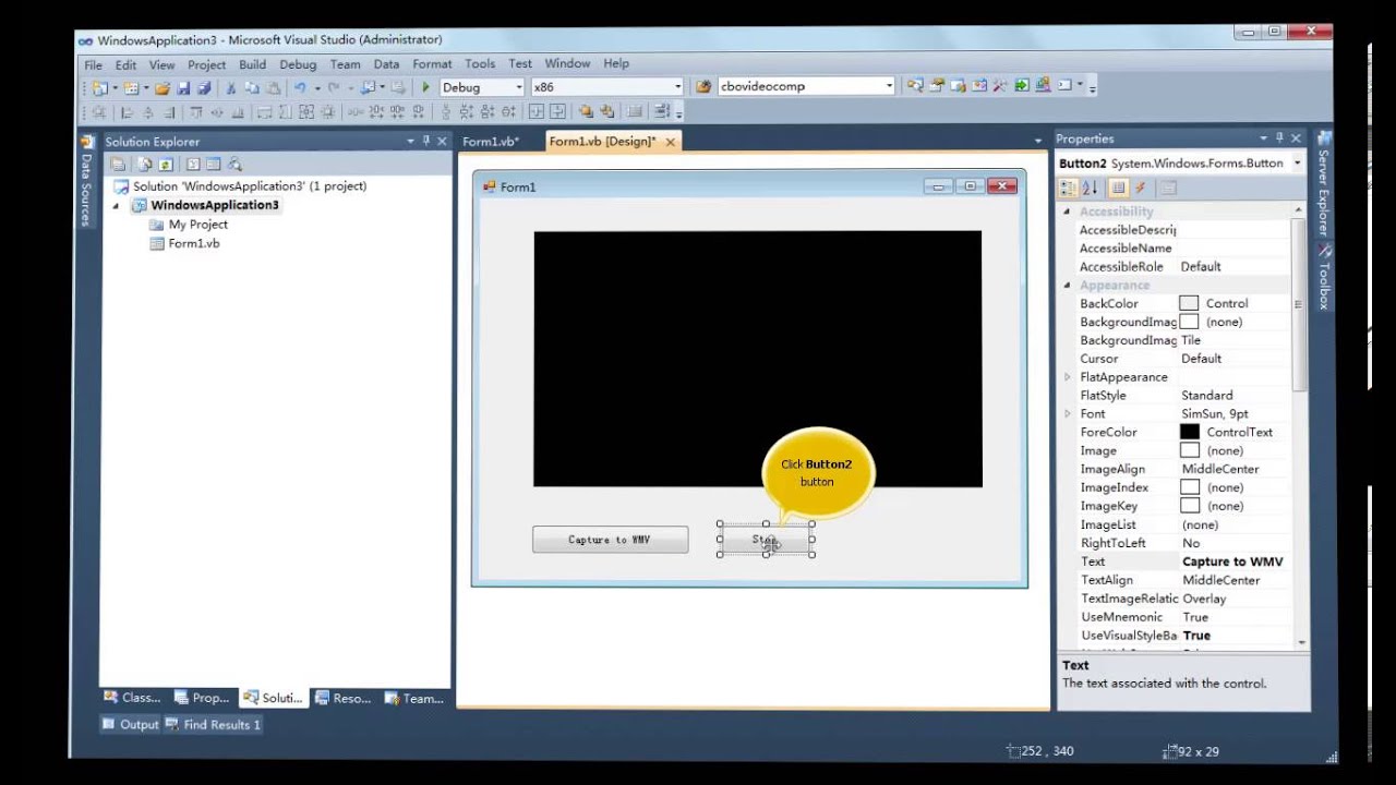 Viscomsoft tutorial - How can video capture to wmv with VB.NET or C# ...