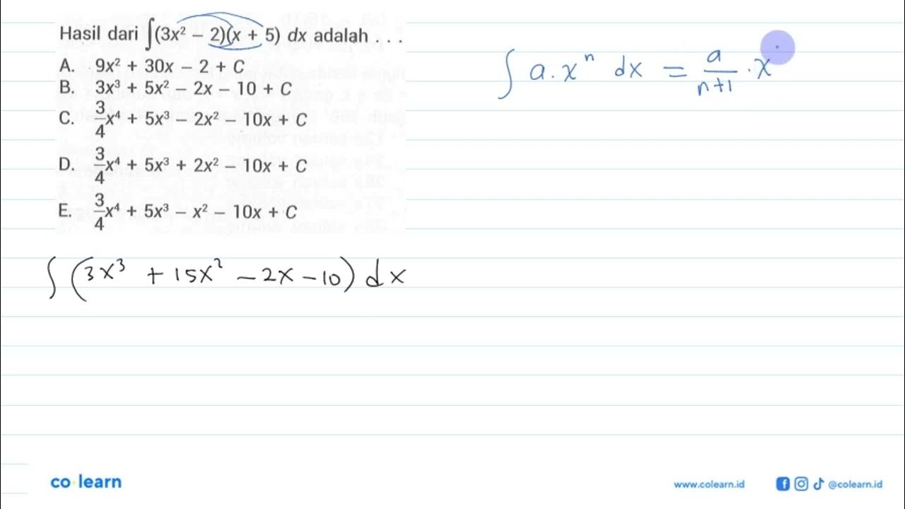 hasil-dari-integral-3x-2-2-x-5-dx-adalah-youtube