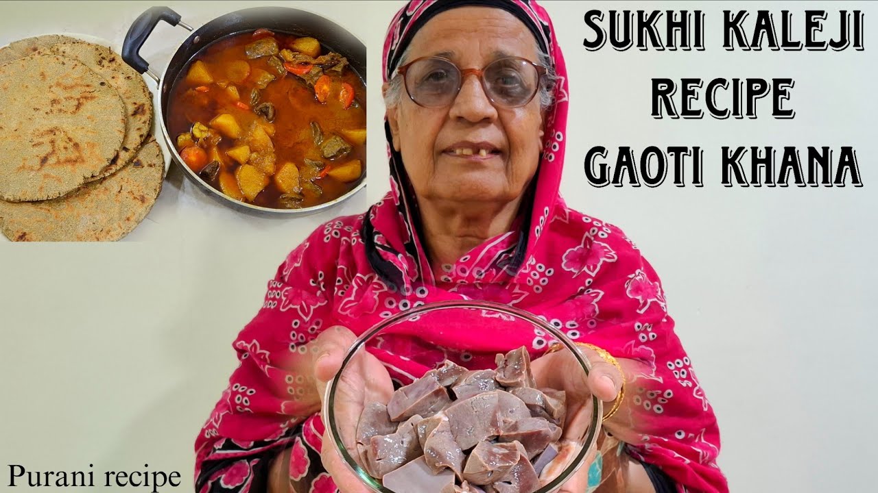Kaleji Masala recipe 😋mutton liver with Baajri ki Roti / Gaoti khana is ...