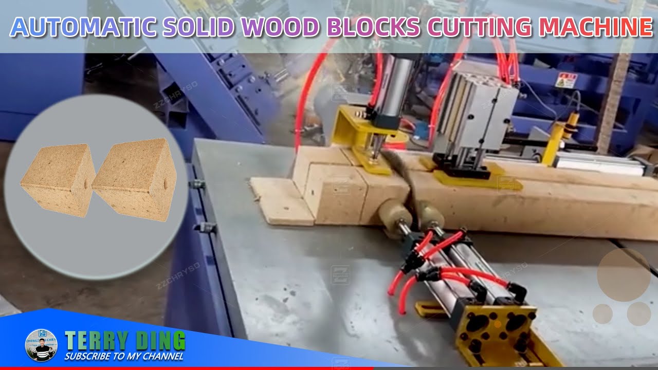 Automatic Solid Wood Blocks Cutting Machine - YouTube