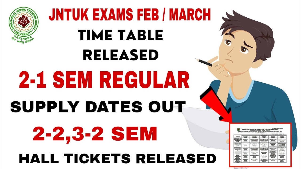 JNTUK BTECH 2-1 SEM EXAM TIME TABLE RELEASED | REGULAR / SUPPLY HALL TICKETS - YouTube