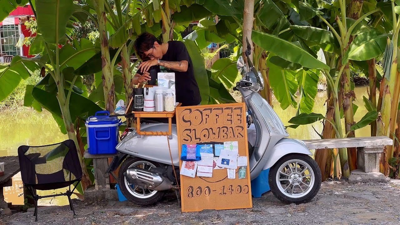 ASMR Cafe Vlog Mini Coffee Shop Vespa Kopi Carts Slow Bar by STARESSO ...