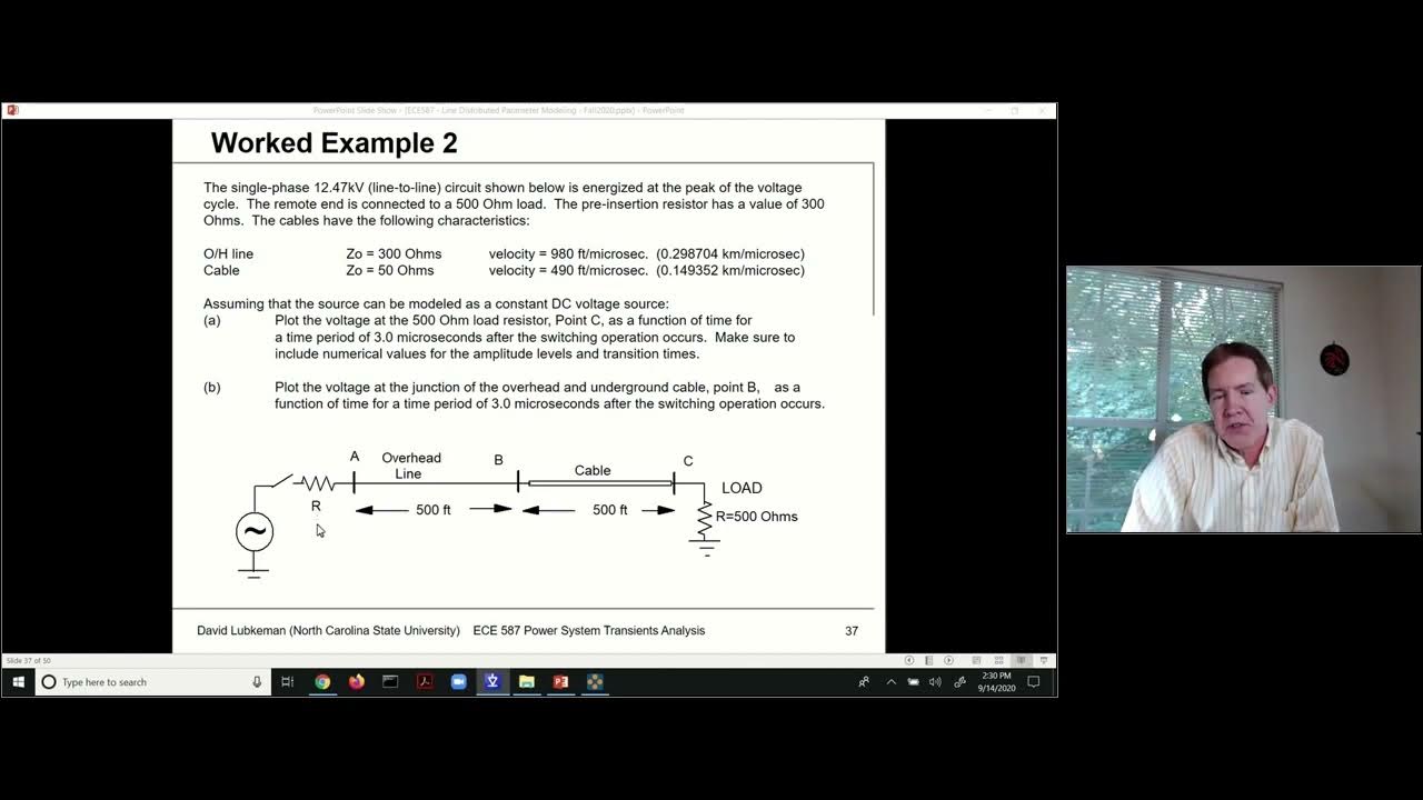 Lecture 10c: Distributed Parameter PSCAD Examples - Power System Transients Fall 2020 - Lubkeman ...