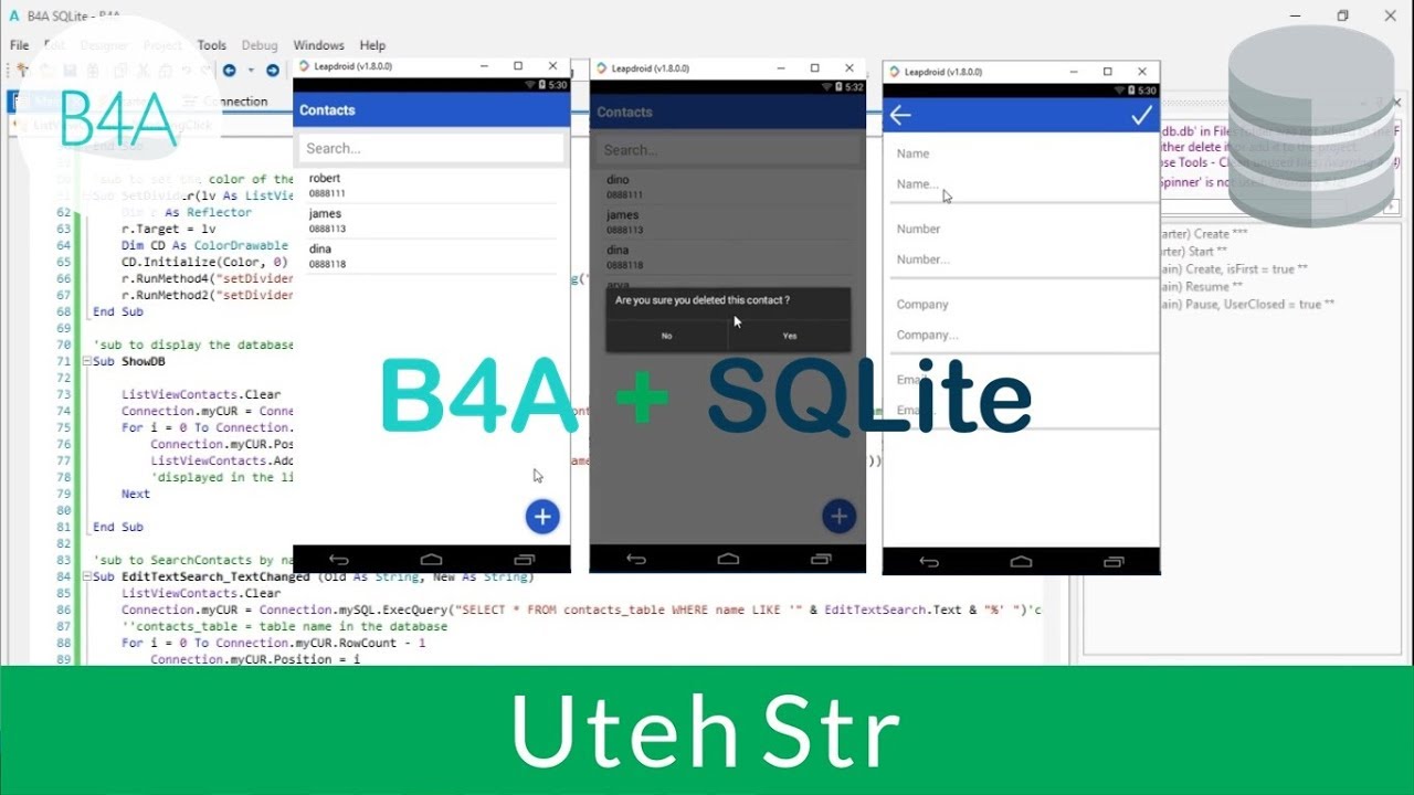Basic4android B4a B4a With Sqlite Database Offline Database Part 3 Youtube
