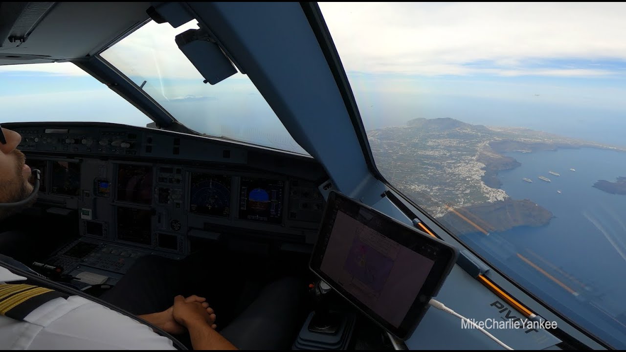 Airbus A321 NEO landing in SANTORINI (Cockpit View) - YouTube