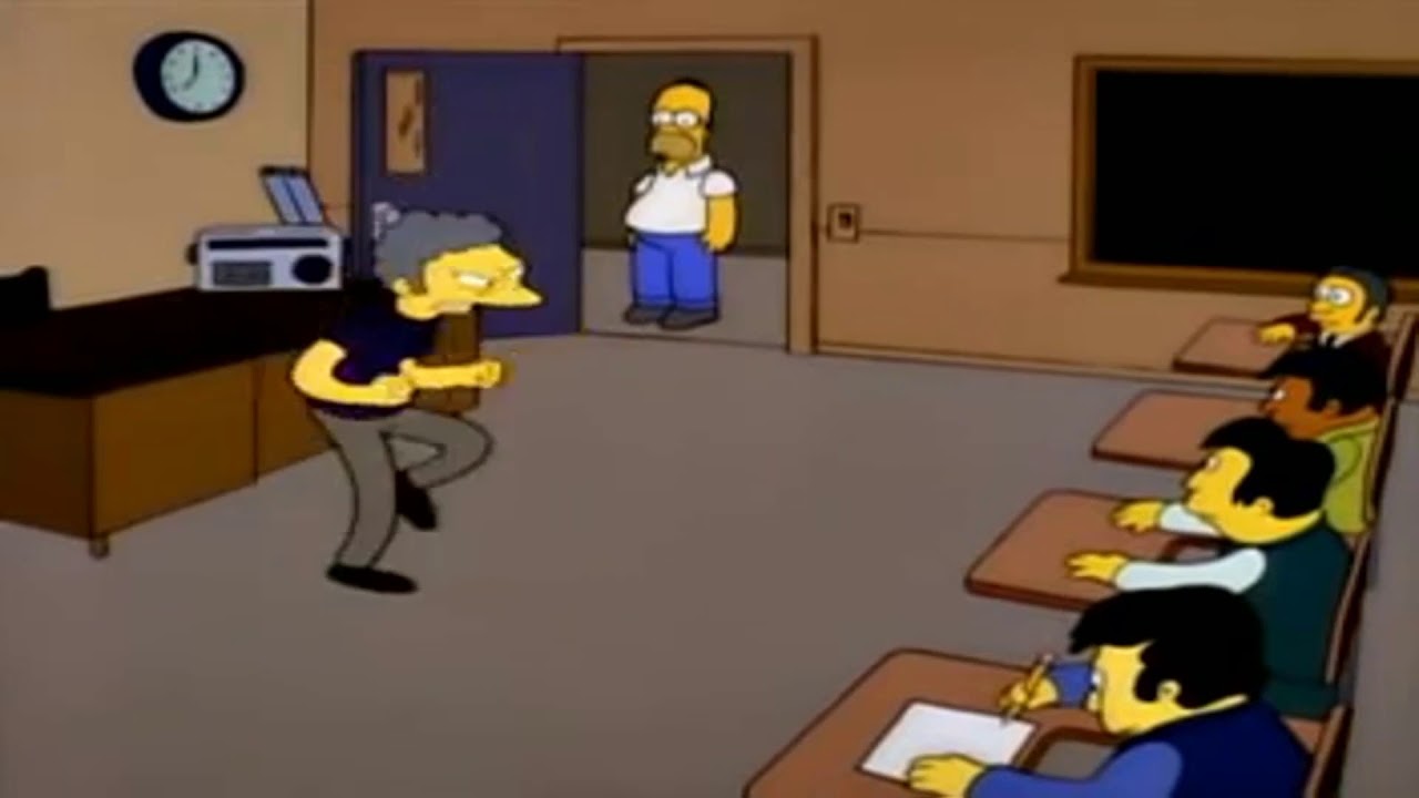Moe bailando - Baile funky de defensa personal - Los Simpsons ...