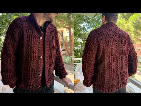 ❄️ Kışa Hazırlık ✨ Tığ İşi Kare Motiflerle Erkek Hırka Yapımı #crochet #diy