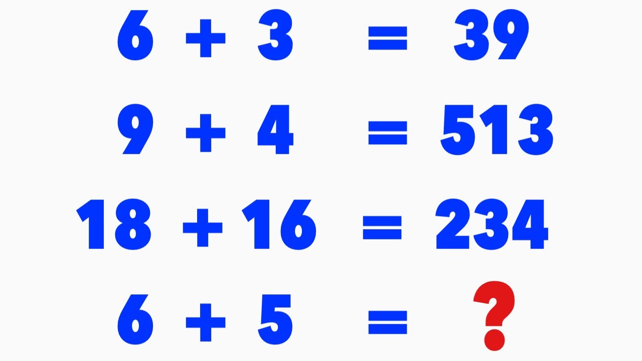 6 + 5 = | Math Puzzle 34 | How to solve math puzzle | Math Puzzle ...
