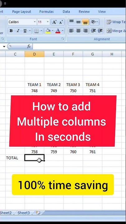 how to add multiple columns in excel #excel #exceltutorial - YouTube