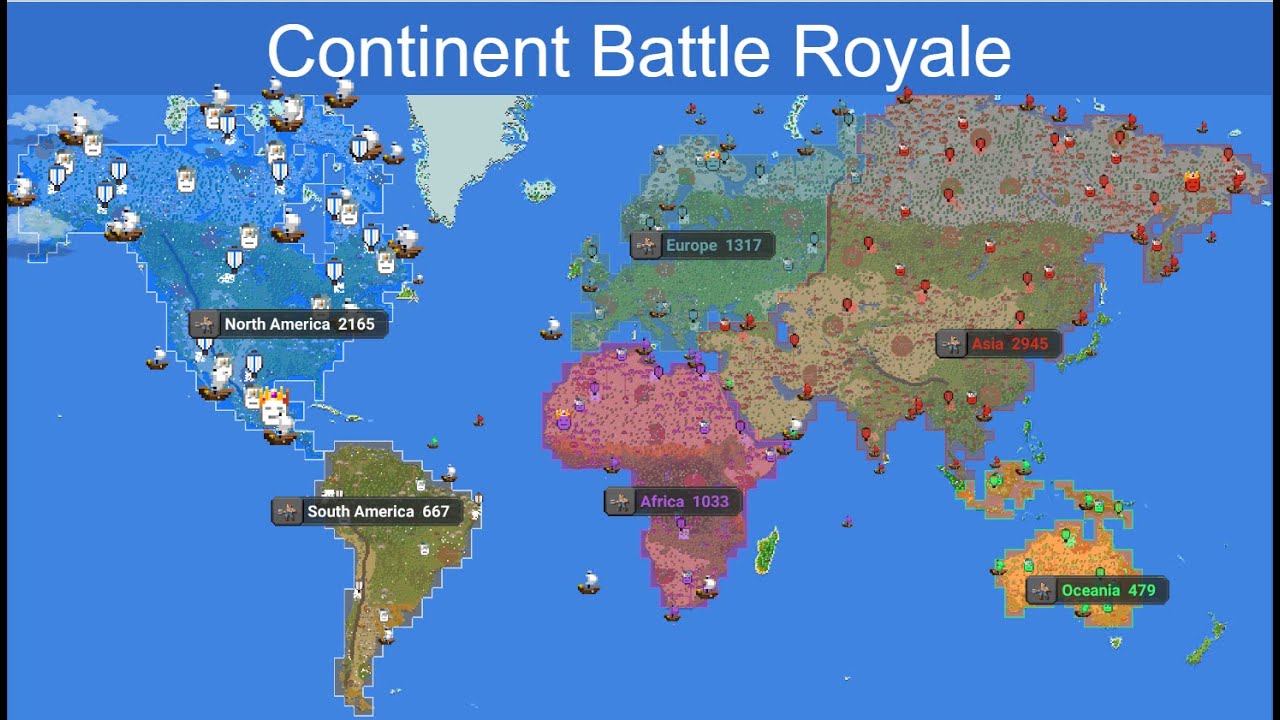 Continent Battle Royale in Worldbox - YouTube