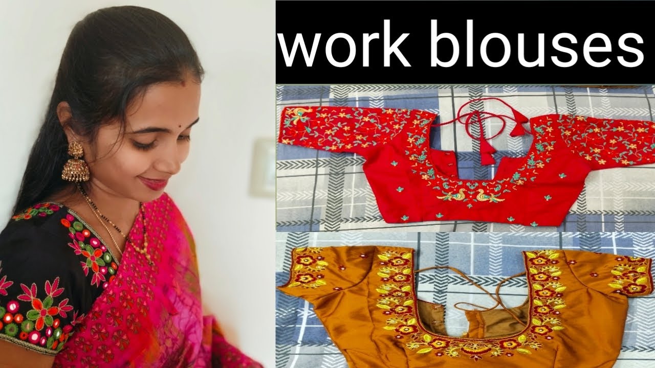 My Lastest computer work blouses collection || Simple & heavy work ...