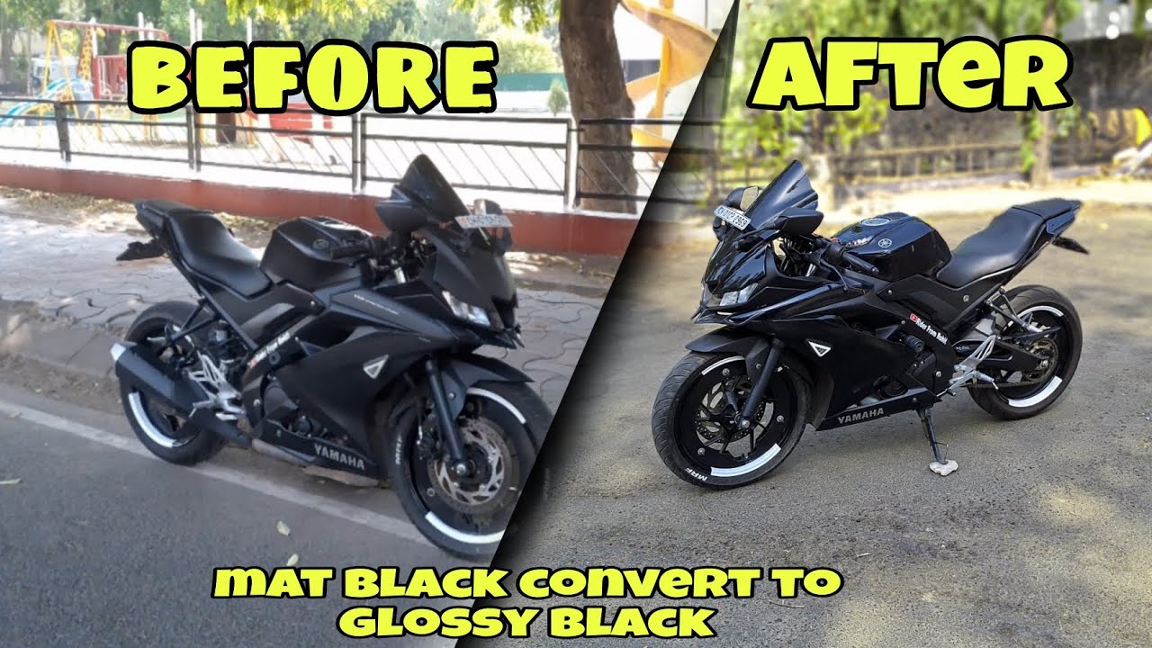 Yamaha r15s Mat black convert to glossy black | r15v3 modified all ...