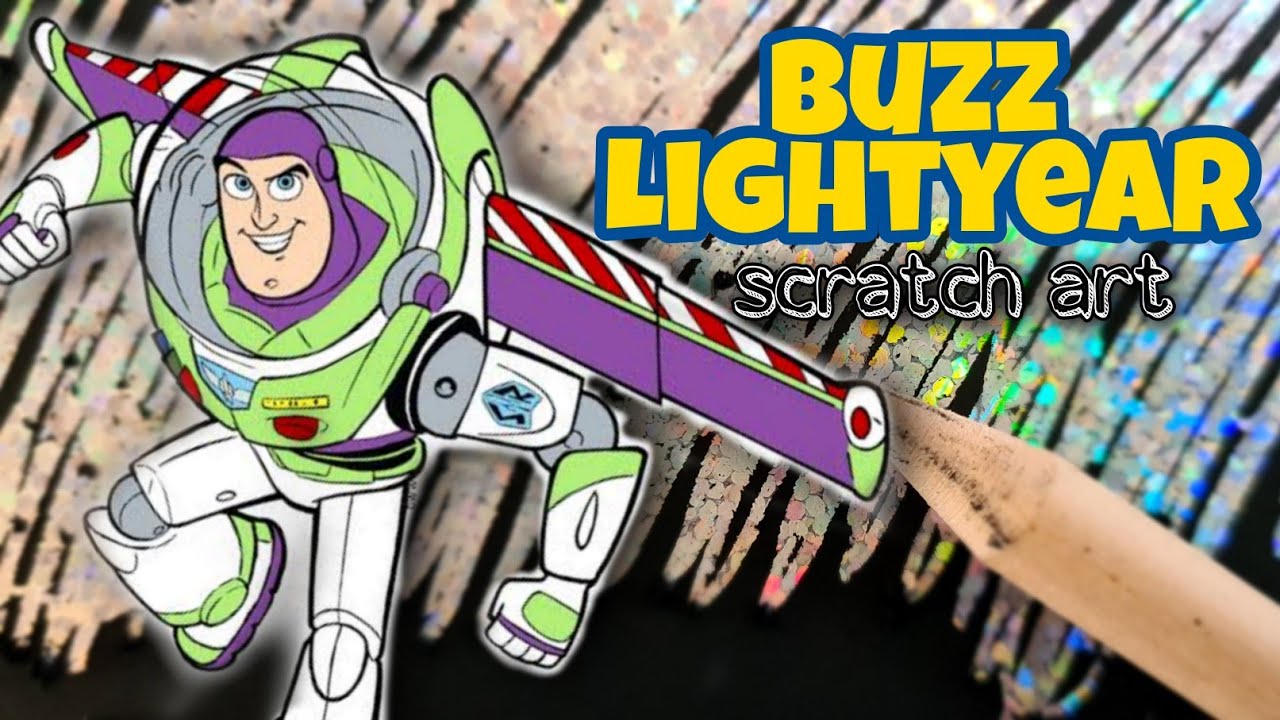 Buzz Lightyear - Toy Story Scratch Art Reveal for Kids - YouTube