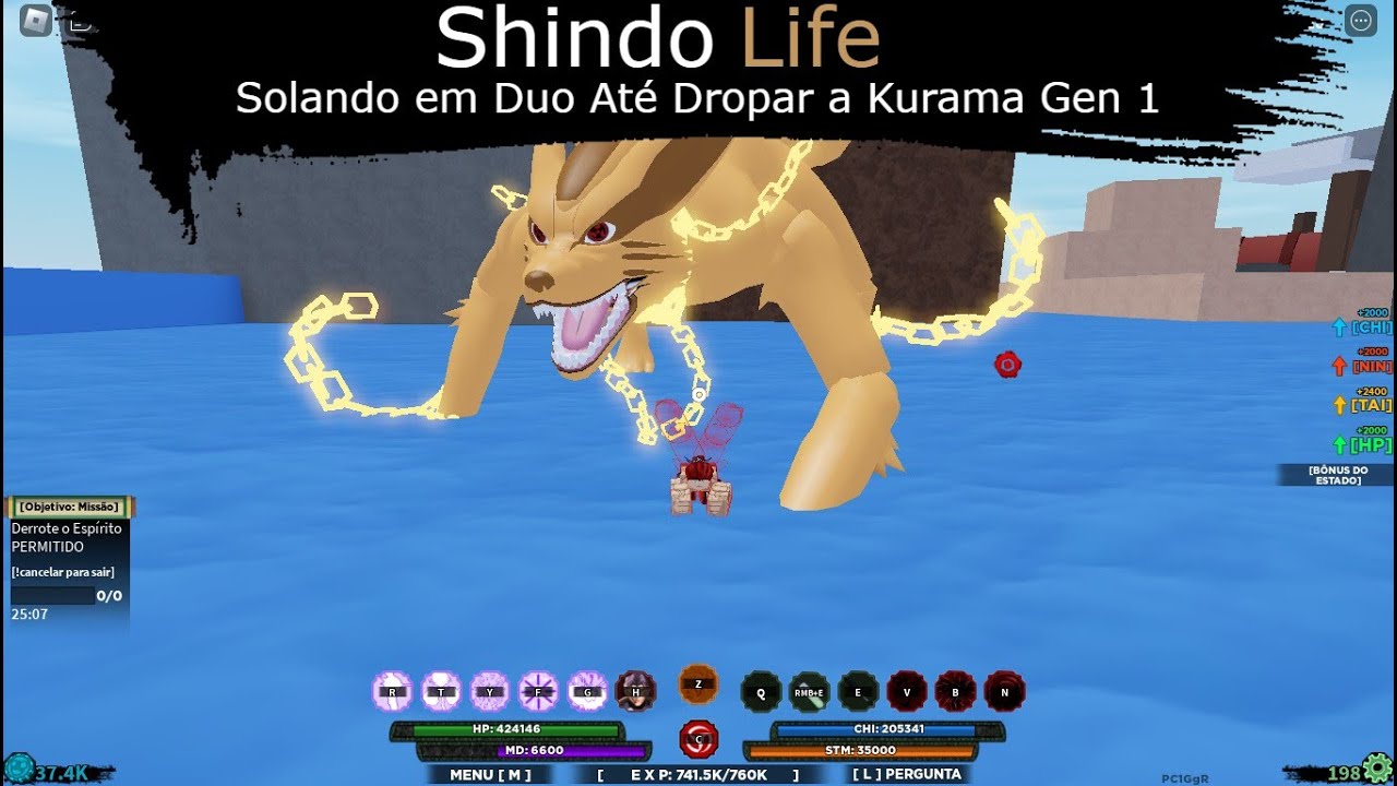 Shindo Life Solando em Duo a Kurama Gen 1 até Dropar o Modo - YouTube