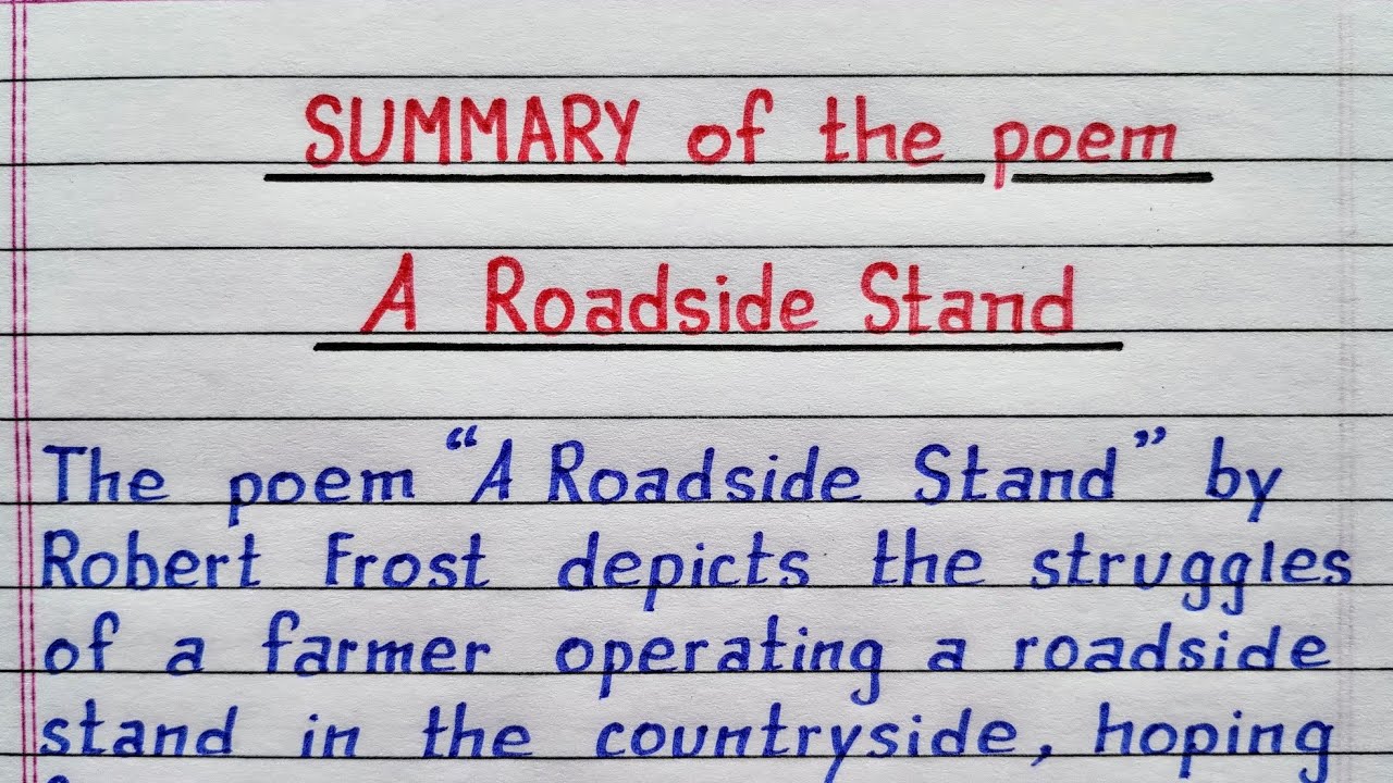 A Roadside Stand | summary of the poem | class 12 English | NCERT ...