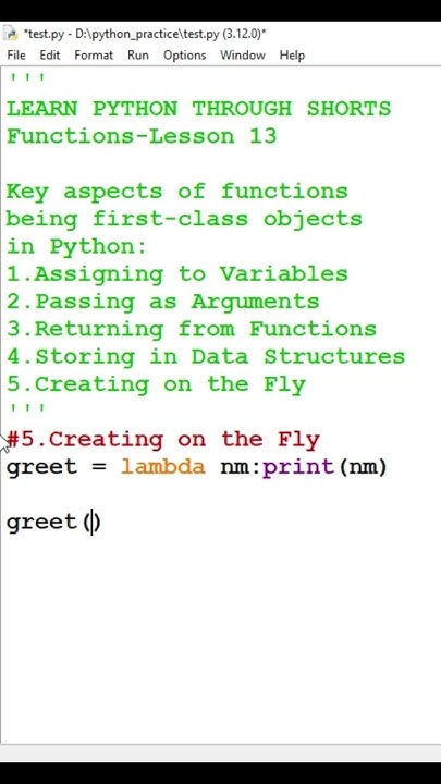 How Functions Are First Class Objects In Python Shorts Python Pythonfunctions Youtube