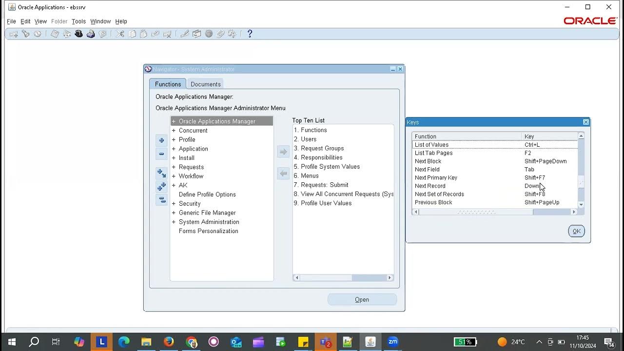 Oracle R12 Keyboard Shortcuts - YouTube