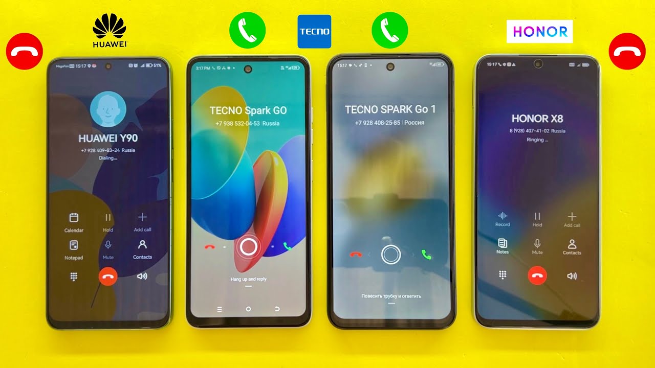 Incoming Call TECNO Go 1 Vs TECNO Go 2024 | Outgoing Call HONOR X8 ...