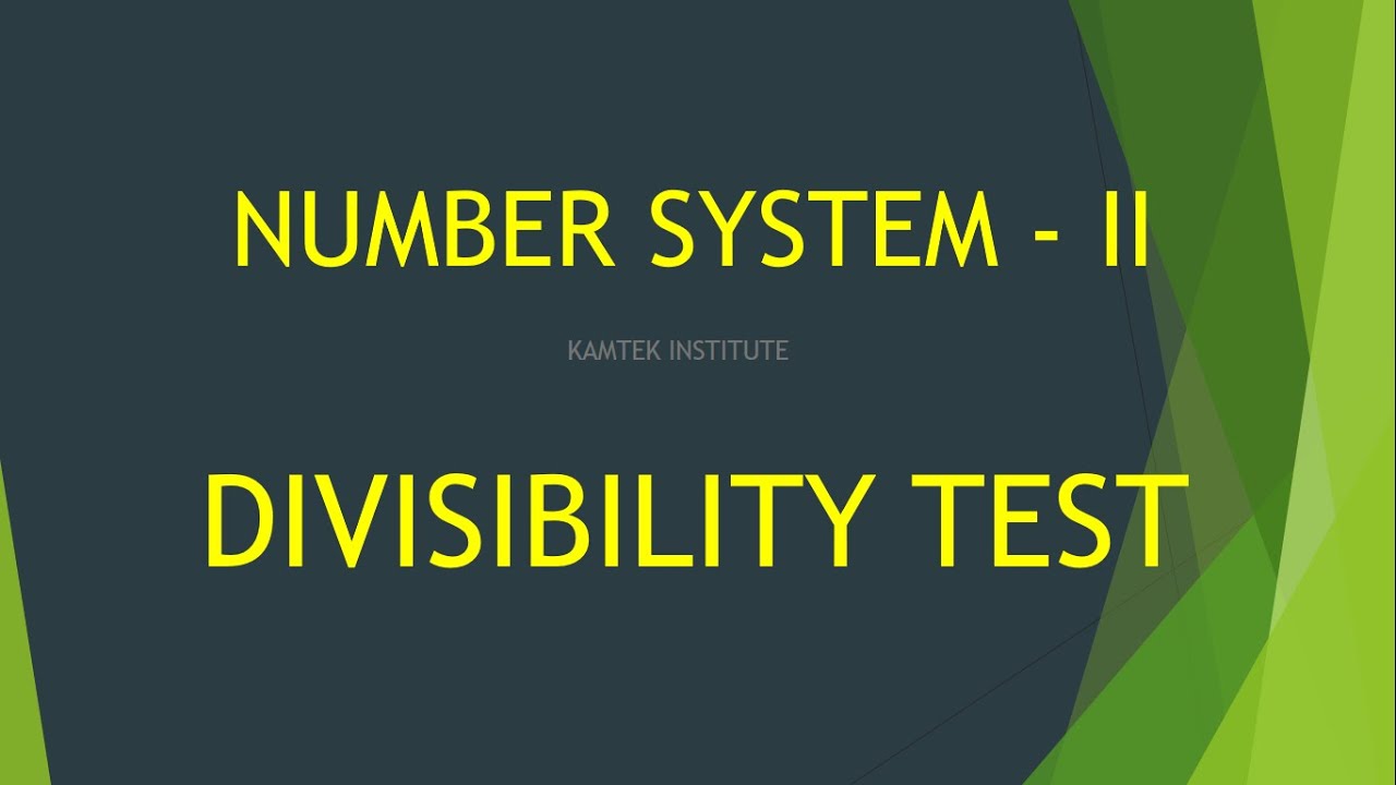 Number System Part - II, Divisibility Test for Competitive Exams - YouTube