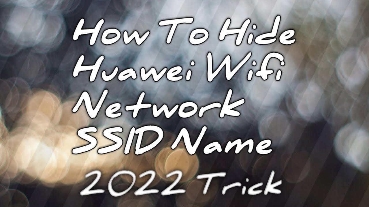 Hide Wi-Fi Network Name || - YouTube
