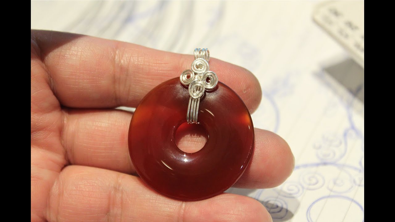 How to wire wrap a round donut pendant - YouTube