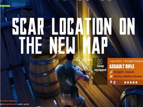 scar location on the new map in fortnite battle royale - YouTube