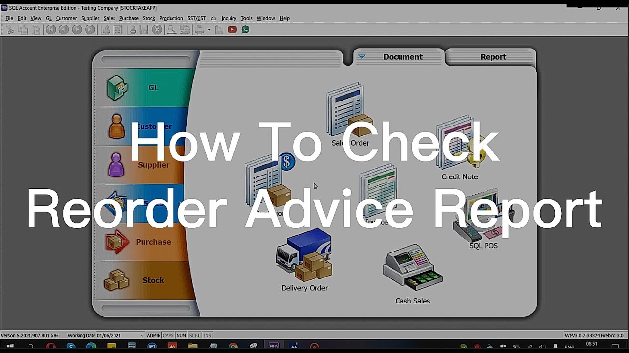 How To Check Reorder Advice Report 如何查看补货建议报告 | SQL Accounting - YouTube