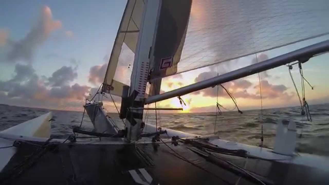 F18 catamaran sailing 24h non-stop 205nm - YouTube