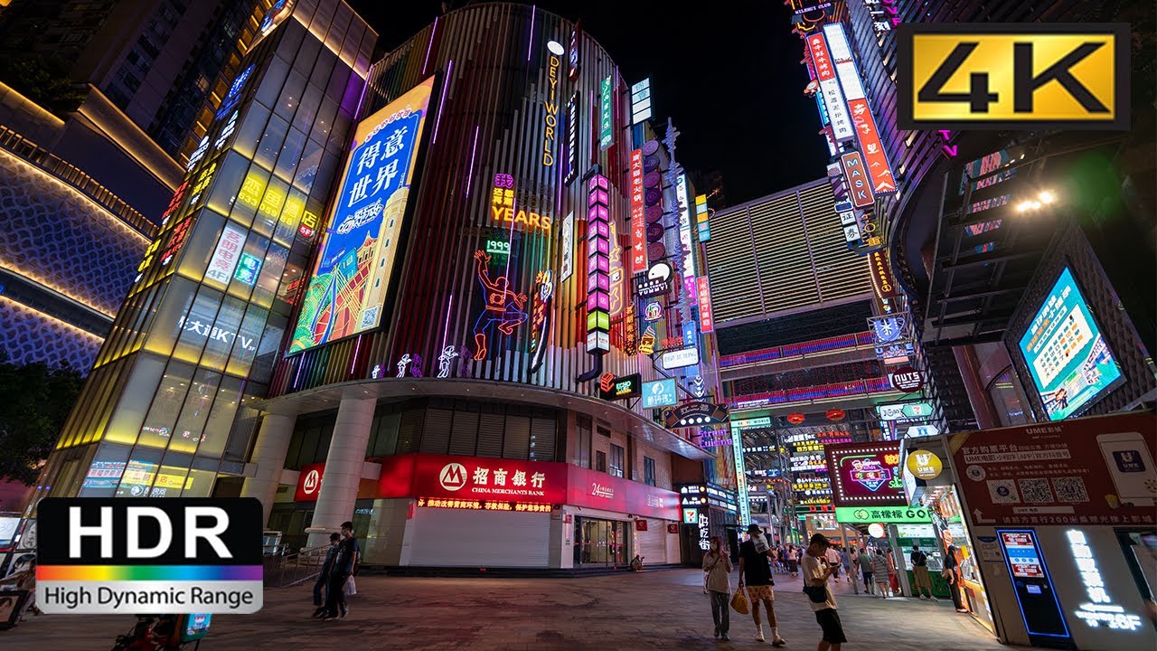 4k HDR | China Night Street Walk | Shibati Raditional Style Area ...