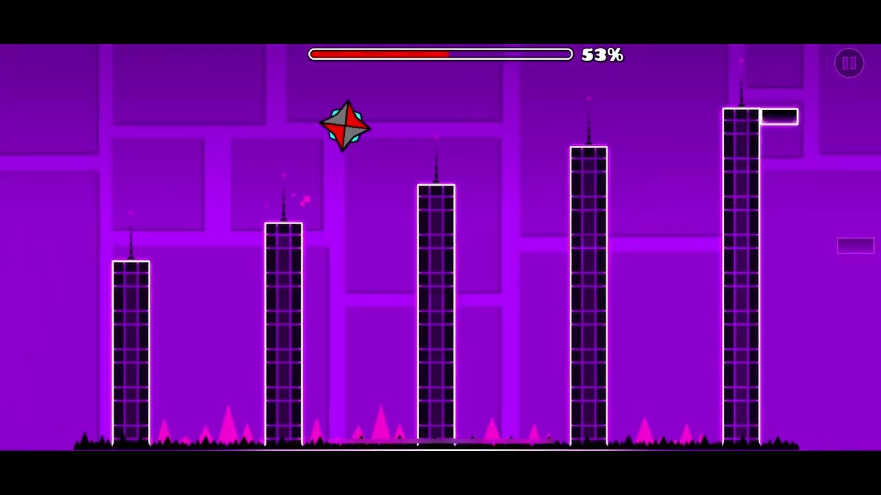 Geometry dash 1 and 2 but if I die I have to restart both level - YouTube