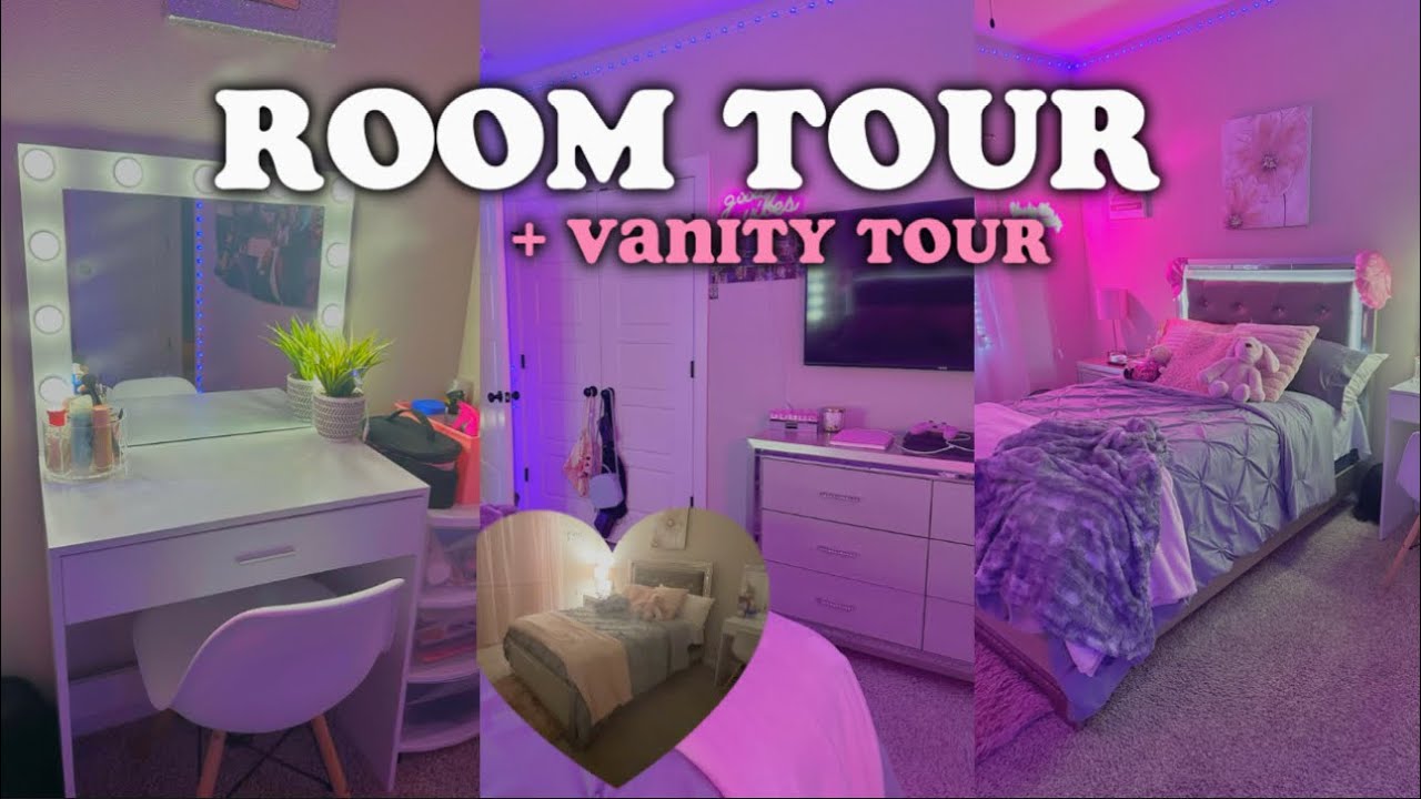 my very detailed room tour + vanity tour! - YouTube
