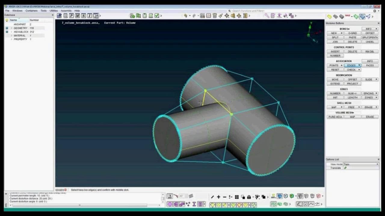 ANSA & µETA CAE: #7 Hexa mesh - YouTube