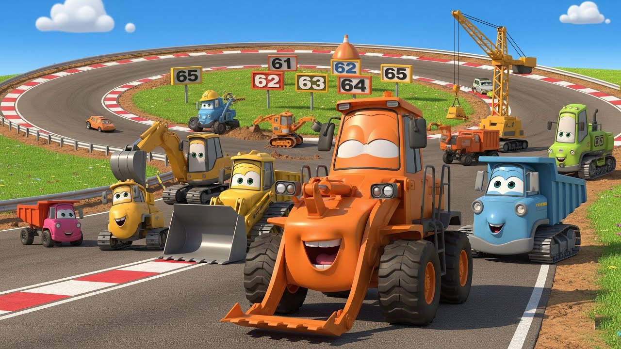 Building a Race Track! Learn Colors & Numbers with Adventure Diggers ...