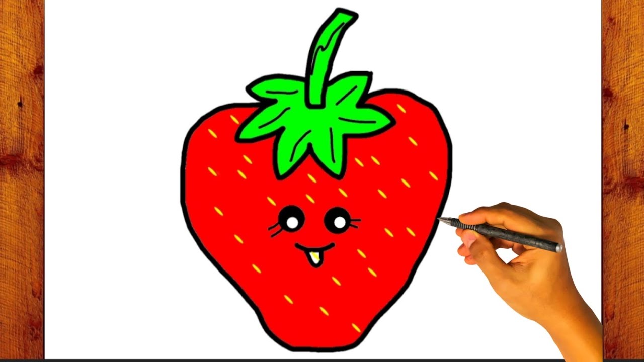 How to Draw a Strawberry Step by Step || Easy Strawberry Drawing ...