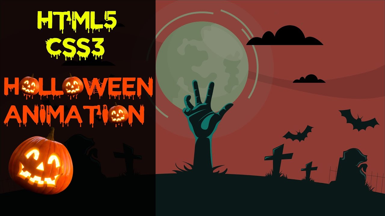 Html Css Animation Halloween Animation In Html Css Css Transitions Key Frame Animation Youtube