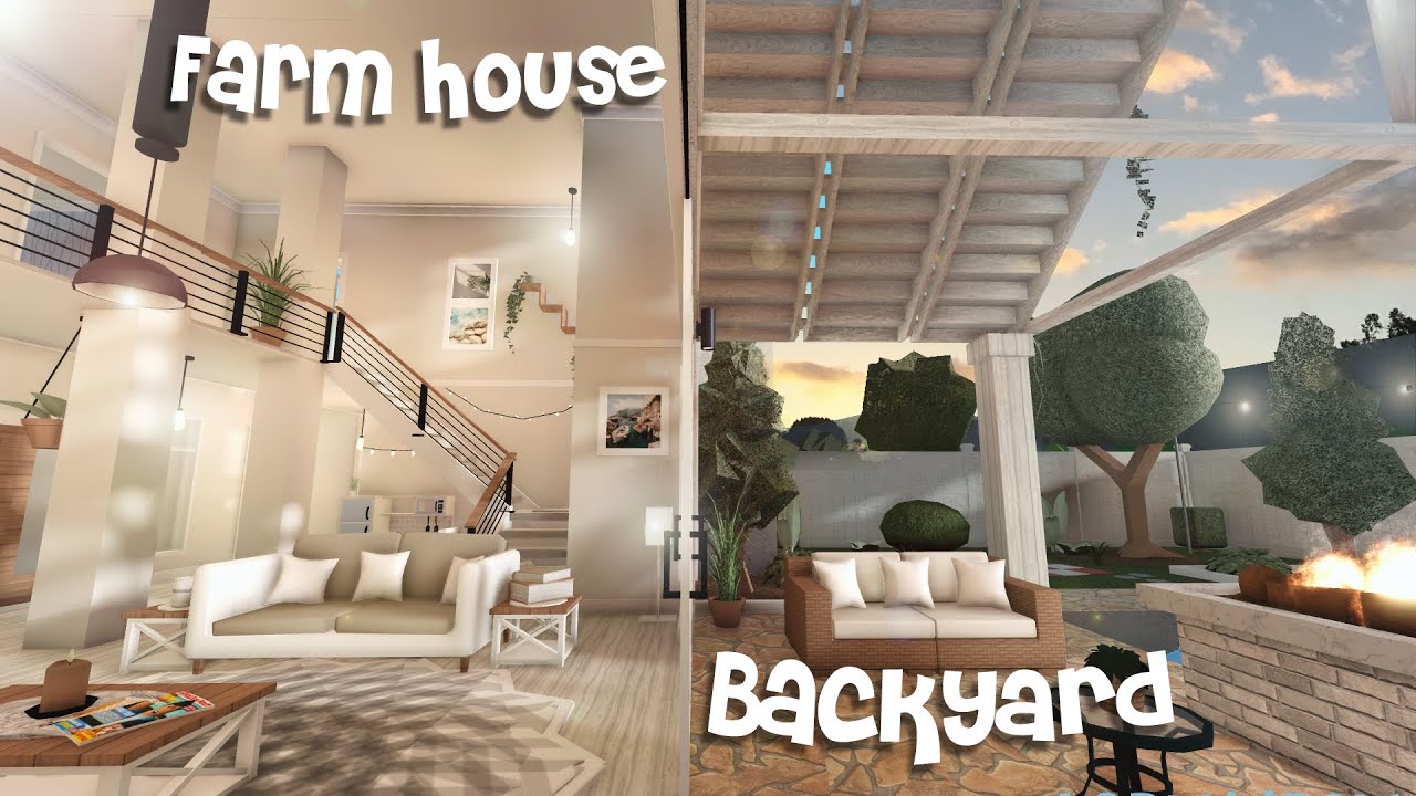 Cozy farm house with cool backyard | Bloxburg build - YouTube