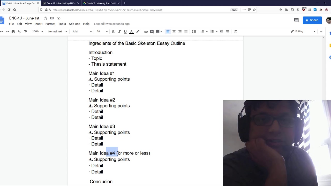 ENG4U - Essay Outlines (June 1st) - YouTube