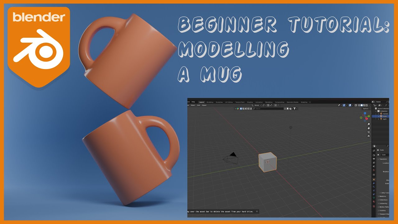Beginner tutorial: modelling a mug - YouTube