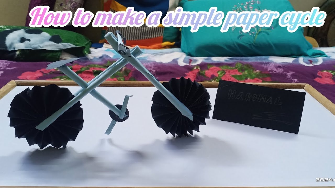 How to make a simple paper cycle🚲 / Harshal Nehal Seeram / Paper craft ...