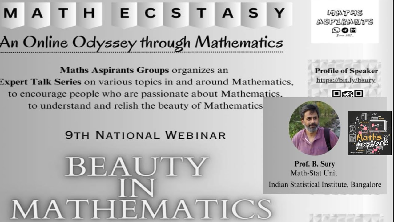 Math Ecstasy || Webinar || Beauty in Mathematics|| Prof. B. Sury - YouTube