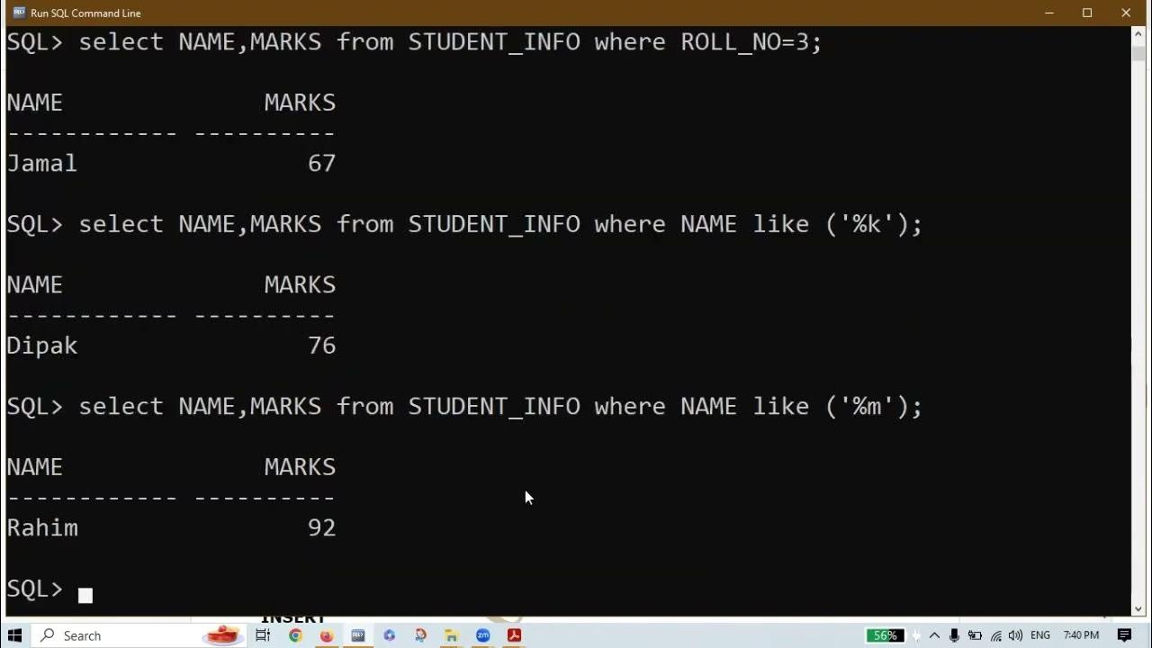 Oracle SQL Class:1 - YouTube
