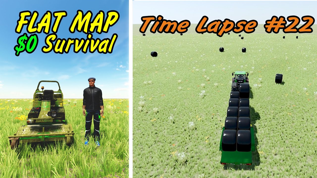 Selling Many Silage Bales | Survival Flat map Starting with $0 FS 22 👉 ...