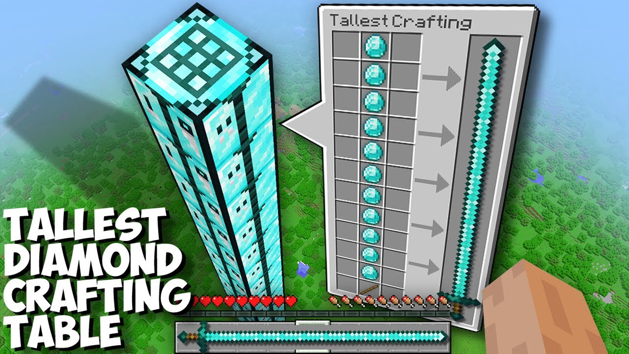WHAT if YOU CRAFT MOST TALL SWORD on TALLEST DIAMOND CRAFTING TABLE in ...