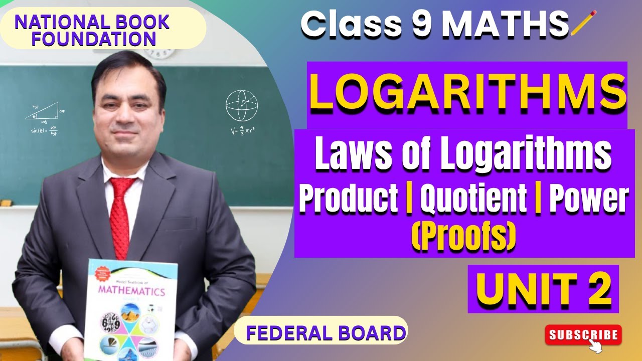 Laws of Logarithm. CH 2 (Logarithm). National book Foundation. - YouTube