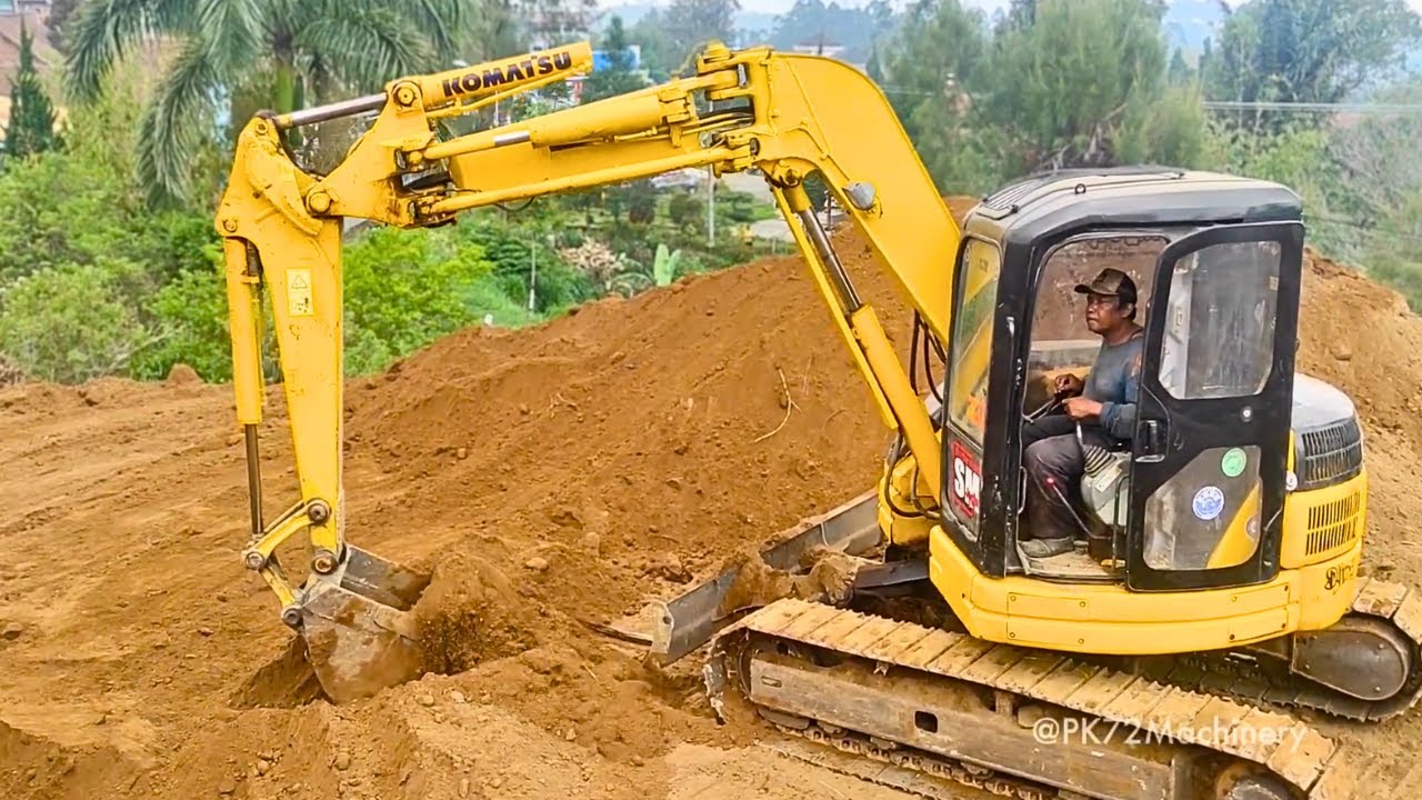 The KOMATSU PC75UU Excavator in Satisfying Action! 😱 Land Clearing Like ...