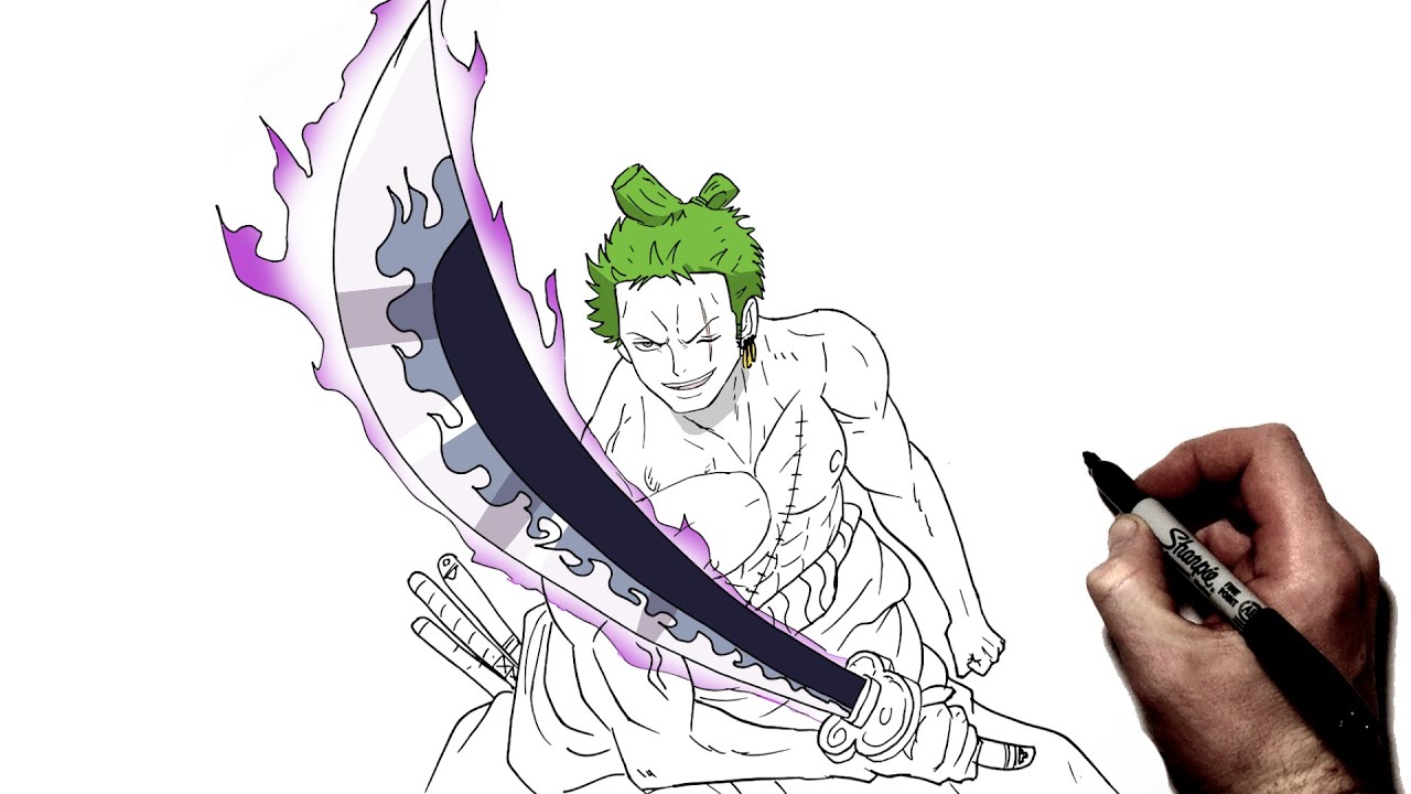 How To Draw Zoro Enma | Step By Step | One Piece - YouTube